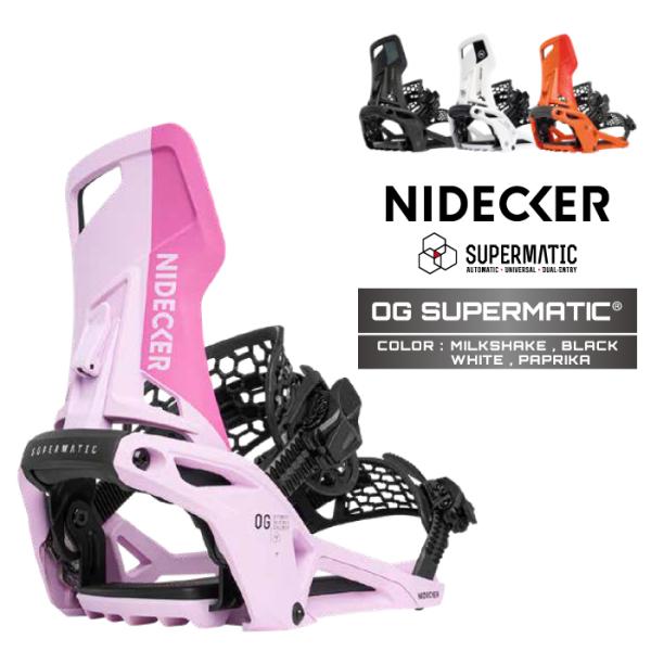 2026-27 NIDECKER OG SUPERMATIC Black / White / Milkshake / Paprika ナイデッカー オージー スーパーマティック スノーボード ビンディング バインディング メンズ レディース...