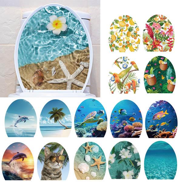 トイレのふた用のシールステッカーです！色味のなかった空間があっと言う間に鮮やかに★ふたの表面だけでなく、ふたの裏に貼ってもOK◆サイズ：約28.5×33cm◆素材　：PVC(ポリ塩化ビニル)