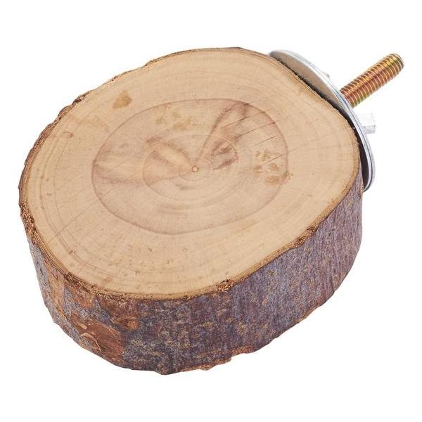 ケージに取り付けられる、りんごの木のステップです。囓ることでストレス解消にもなります。木部サイズ（mm）：約 φ65〜80×厚み30前後※自然素材にて商品差があります。【ご留意事項（返品交換不可）】* 寸法、形状、色、樹皮の状態などは自然素...