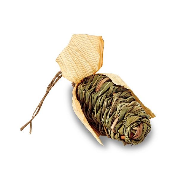 イグサとラタンを編んで作った、まるでコーンのようなおもちゃです。・楽しくかじってストレス解消にピッタリです。 ・本体をかじったり、コーンリーフの皮をはがしたりして遊べます。原材料 : イグサ・ラタン・コーンリーフ（トウモロコシの葉）・麻ヒモ...