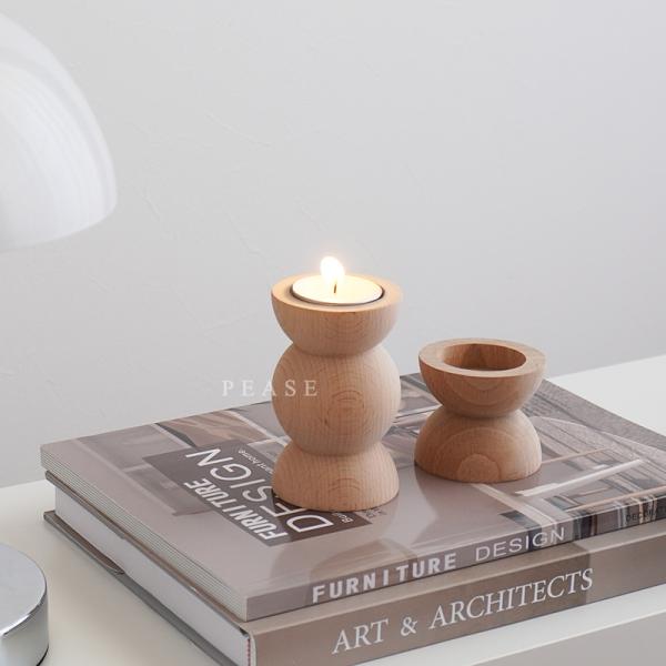 木製素材のティーライトキャンドル用のキャンドルスタンドショート/ロングです。ナチュラルな北欧テイストや韓国インテリアにピッタリです。キャンドル口径は約2.1cmです。同デザインのテーパーキャンドル用のキャンドルホルダーもございます。※キャン...