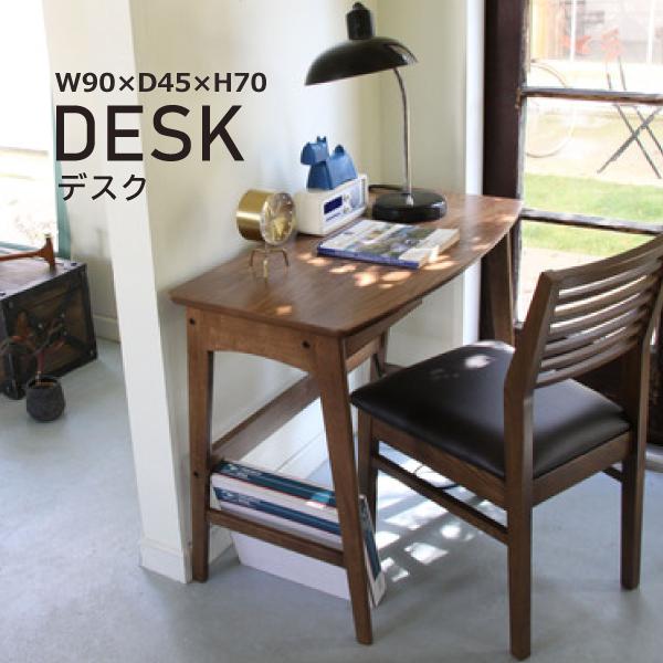 インテリアに北欧ヴィンテージのエッセンスを。北欧ヴィンテージ家具の雰囲気をまとった木製家具TOMTE（トムテ）シリーズ。◆モダンでありながらどことなく懐かしいデザイン。◆天板のウォルナットの木目が美しく、上質感があります。◆このデスクは場所...