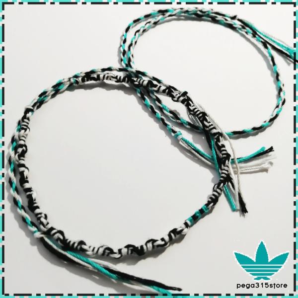 オールドスクールな３本ラインのスポーティーなデザインです♪ ADIZERO EVERGREEN PACKのような色合いです♪ スポーツMIXやクラッシックHIPHOPスタイルに是非♪ 長さ：約３５ｃｍ 素材：刺繍糸 色：黒・ターコイズグリー...