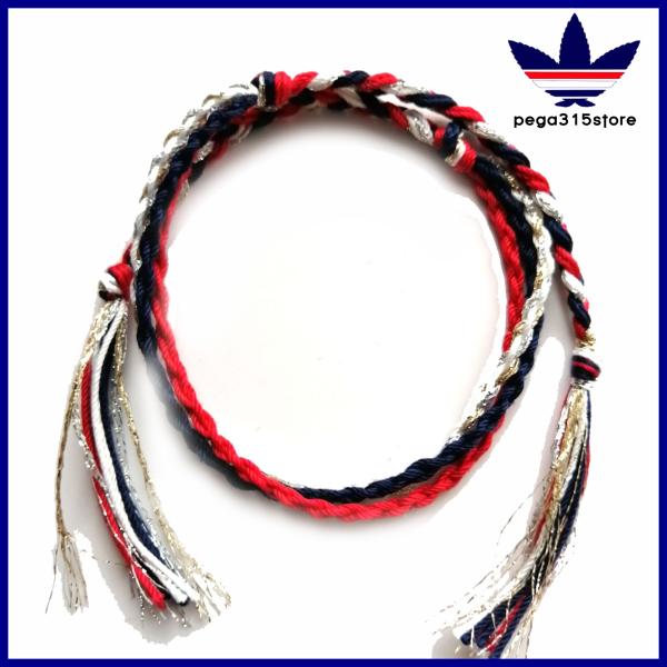 トリコロールカラーでかっこいいです長さ：35ｃｍ素材：刺繍糸色：ネイビー・赤　レッド・白　ホワイト・シャンパンラメ※お使いの液晶によってお色味が若干異なる事がございます。ご心配な方はコメント下さい。追跡のない普通郵便での配送となります。＋2...