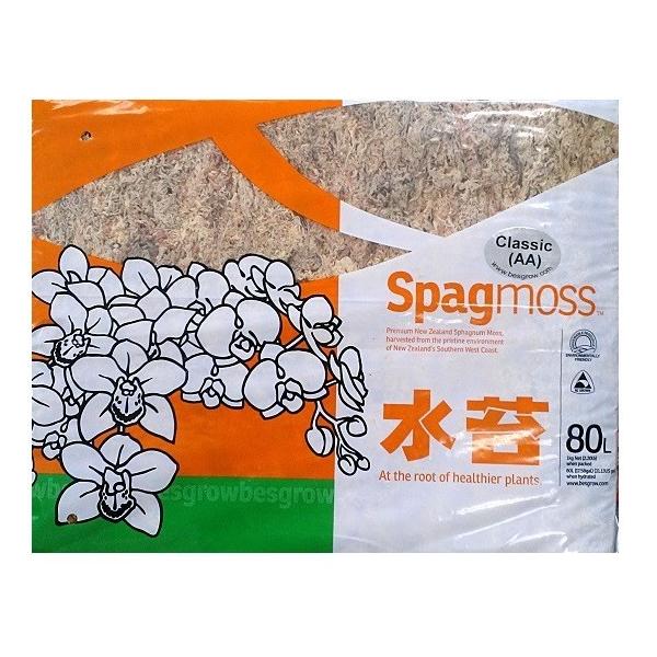 ニュージーランド産水苔。水苔すべての要素を高いレベルで保持しているバランスの良い高級水苔です。洋蘭だけでなく東洋蘭の植え替えにもご利用できます。容量：約1ｋｇAA（80Ｌ）原産国：ニュージーランド