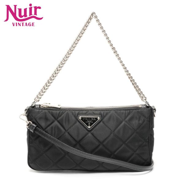 [ブランド] PRADA/プラダ[色] ブラック [サイズ] W約23cm x H約13cm x D約6.5cmハンドル高さ：約16cmショルダー：約115-125cm [ランク] A[付属品] なし[商品の状態] ショルダー:小さな剥がれ...