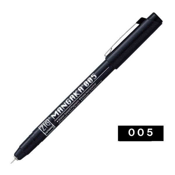 呉竹ZIG Cartoonist MANGAKA 005BLACKジグ カートニスト マンガカ ００５●商品サイズ：13 径×140 mm 　　　　　　　（クリップなどを含まない最大径）●素材：本体、キャップ、尾栓）PP　　　　クリップ）S...