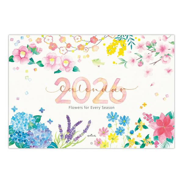美しい季節の花々に彩られた一年をたっぷりの書き込みスペースがうれしい二つ折りのカレンダー。広げると大きめサイズの壁掛けタイプとして使えます。すっきり明るい水彩で描かれた季節の花々に、毎月の記念日は趣向を凝らしたイラスト入り！ めくるのがワク...