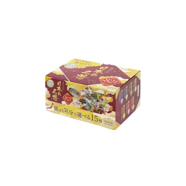 「商品情報」「バスクリン日本の名湯82包(30g) 15種アソート」は、日本の名湯を再現した入浴剤のセットです。各種の入浴剤には温泉地ごとの特徴的な香りや効果が再現され、バスタイムをリラックス・タイムに変えてくれます。入浴剤はお湯に溶かし、...