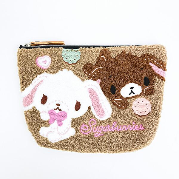 メイク用品や小物を入れるのにぴったり☆もこもことしたさがら刺繍を全面に使用した可愛いポーチです☆彡同シリーズもございますのでお気に入りのキャラクターを見つけませんか♪