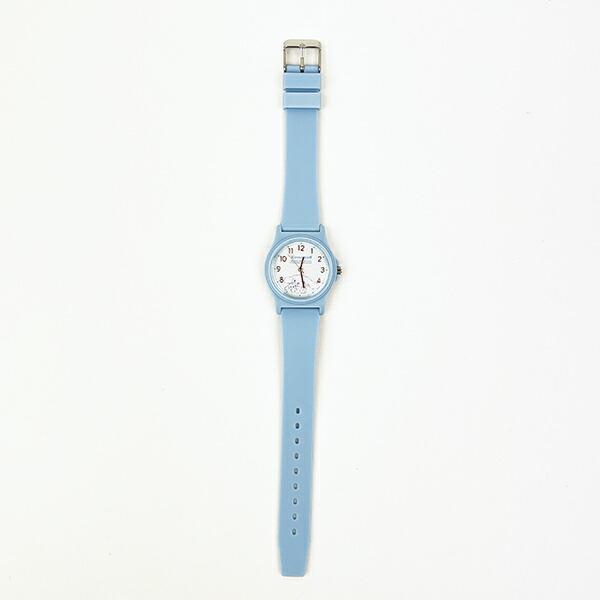 シナモロールのパステルPVCウォッチです。つけ心地抜群でカジュアルスタイルにもぴったり♪文字盤のシナモンも可愛くておすすめです☆【全長：23.8m】【最小手首周り：14.5cm】