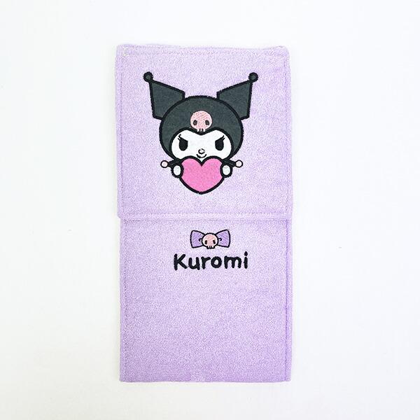 クロミのペーパーホルダーカバーです。取り付けも簡単で嬉しい♪スペアカバー付きなので、予備のトイレットペーパーもセットできちゃいます☆【サイズ】フタカバー部分：15cm×15cm、ストック部分：25cm×15cm