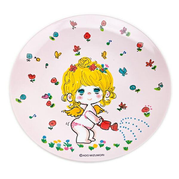 水森亜土のメラミンプレートです。軽くて丈夫なメラミン製プレート☆割れにくいので小さなお子さま用にもぴったり♪水森亜土のアイテムで揃えればお食事も楽しくなること間違いなしです☆