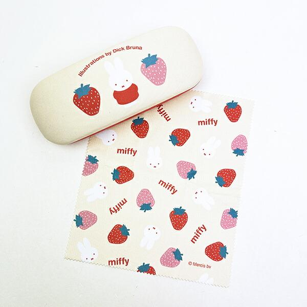 お揃いデザインのメガネ拭き付きのメガネケースです。大事なメガネを可愛いミッフィーケースへ♪　