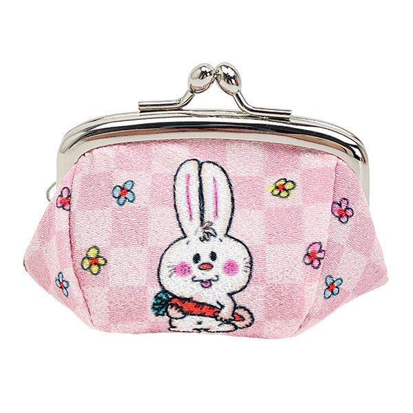 ちりめん生地の和テイストがかわいいシリーズです♪小ぶりながま口財布は小銭入れとしてだけでなく、ちょっとした小物入れとしても◎