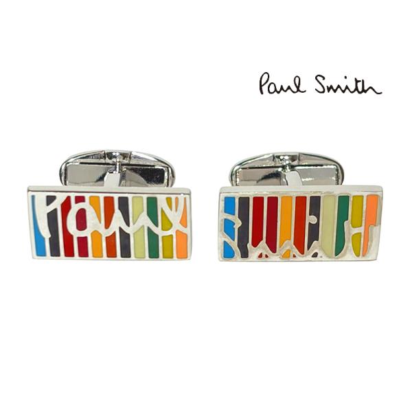 【ブランド】Paul Smith ポール スミス 【商品名】ロゴ入り マルチカラーストライプ 長方形 プレート カフリンクス カフスボタン 【型番】M1A CUFF KSIGN MEN CUFFLINK SIGNATURE【買い付け場所】イ...