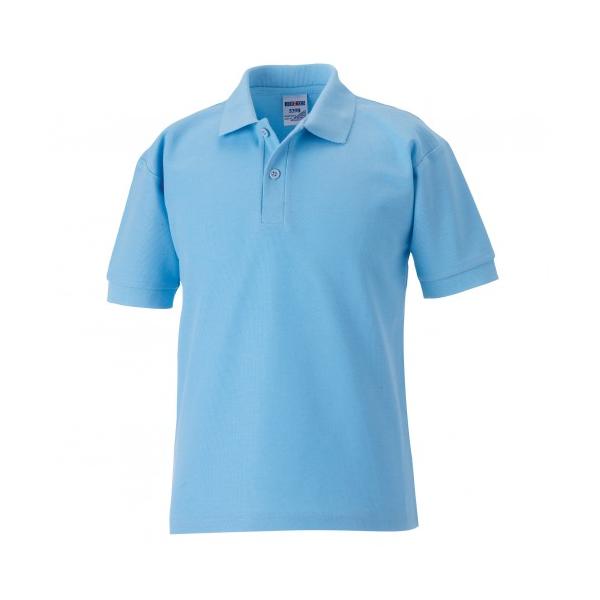 高品質子供用ポロシャツ。形状保持、長持ち。素材:ポリエステル65%、リングスパンコットン35%。実寸サイズ(胸囲/丈cm):1-2歳(66/41)、3-4歳(70/47)、5-6歳(76/50)、7-8歳(82/53)、9-10歳(88/5...