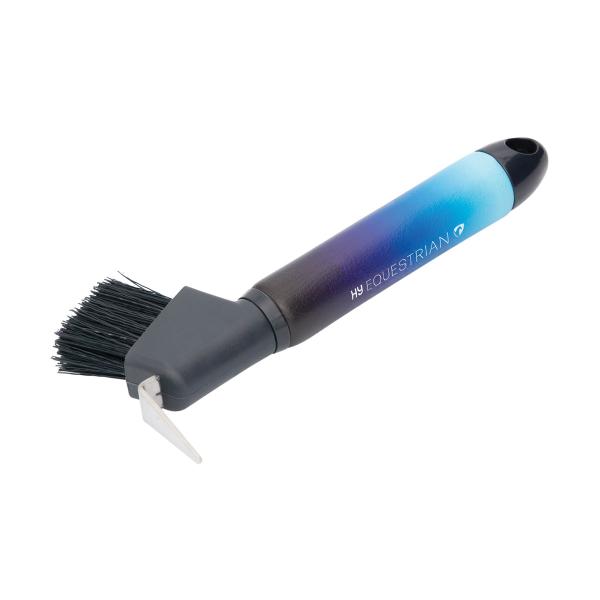 素材: ステンレススチール。フェイクレザー素材ハンドル。吊り下げ可能。デザイン: ロゴ、グラデーション。硬めPPブラシ毛、泥を除去。ハンドルの特長: ソフトグリップ。