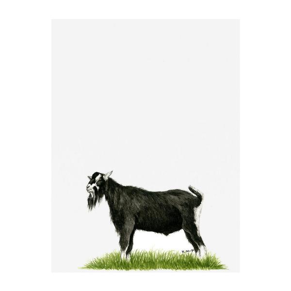 デザイン: 山羊、草、テキスト。オフィシャルライセンス商品。