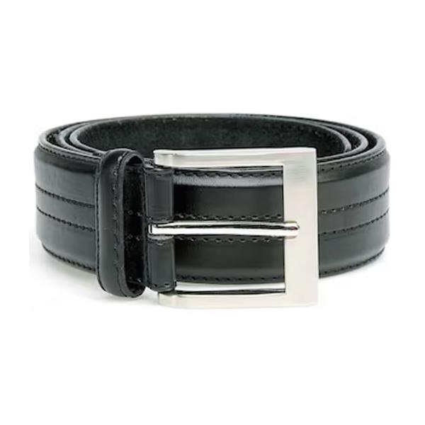 メンズレザーベルト。大きいサイズ。スクエア型のバックル。幅: 3.9cm。素材: PUレザー/再生皮革。The Duke Clothing Co.メンズベルトサイズ(ウエストインチ/cm):32in/81cm. 34in/86cm. 36i...