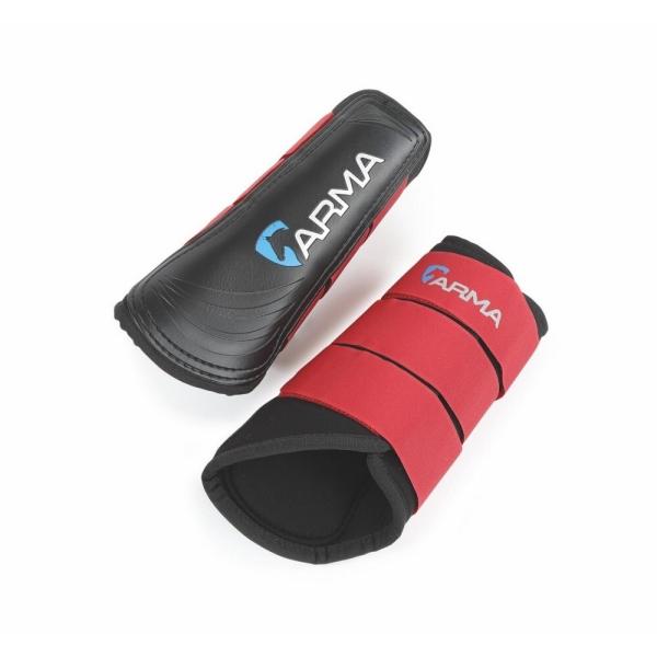 素材: ネオプレン。素材テクノロジー: 耐久性、柔軟性、衝撃を吸収。デザイン: ロゴ入り。カーブした衝撃パッド、コントラストカラーのストラップ。軽い交突傷や擦れ防止に。留め具: 面ファスナー。サイズ目安(馬の体高):スモールポニー-11-1...