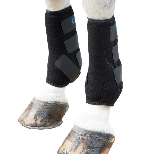素材: 2層構造、ネオプレン。素材テクノロジー: 通気性、柔軟性、耐熱、耐衝撃性。前脚、後ろ脚向け。マイクロパーフォーレーション、シェイプされた球節部分。球節と脛、腱、靭帯を保護。面ファスナー留めストラップ。サイズ目安(馬の体高):スモール...