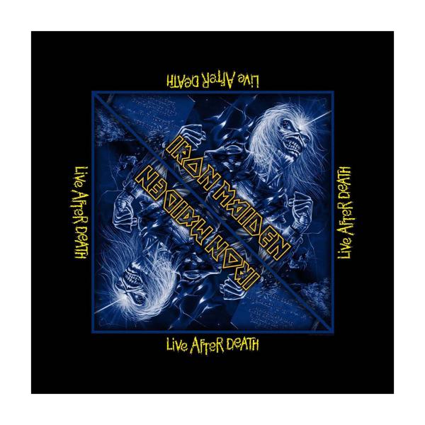 素材: コットン100%。L: 55cm。W: 55cm。デザイン: アルバムアートワーク、ロゴ、スクリーンプリント。オフィシャルライセンス商品。キャラクター: エディー。ヘム加工エッジ。