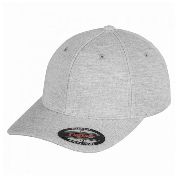 Flexfit サイズガイド(頭周り目安 cm): S/M(54-58cm)、L/XL(57-61cm)。6パネル。クラウン中位。スポーティーなスタイル。ハードバックラム。ソフト高級ジャージ素材。カーブピーク。素材:ポリエステル63%、綿3...