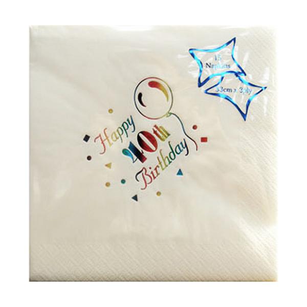 紙ナプキン15枚セット。プリント入り。3枚重ね。サイズ:33cm。NPK Napkins Ltd。