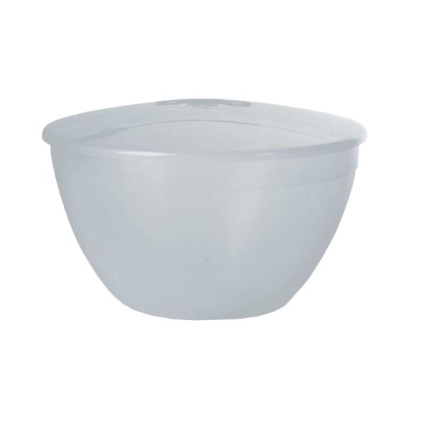 プラスチック製プディングベイスン。蓋つき。蒸したり、ボイルしたりできます。電子レンジ可。食器洗い機、冷凍庫対応。丈夫で繰り返し使えます。高さ130mm x 蓋直径220mm。