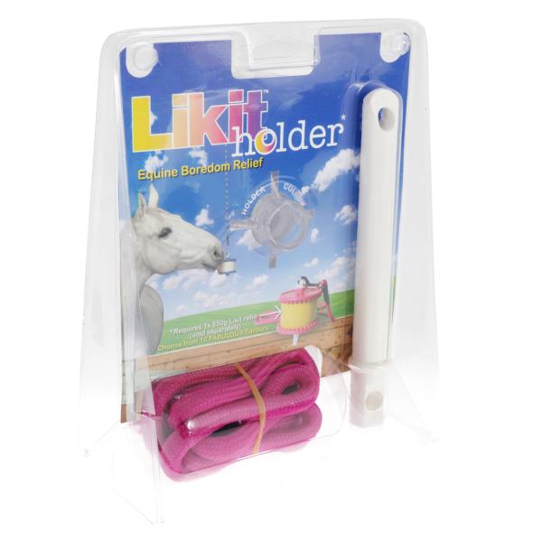 頑丈でカラフルなナイロン製ロープ。別売りのリッキット (Likit) をはめて馬に楽しんでもらいましょう。