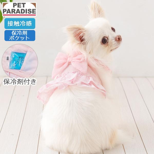 ■素材／後身頃/裾レース：綿100％　シフォン生地：ポリエステル100％　前身頃：ナイロン100％■お洗濯／洗濯機洗いできます。（ネット使用）■サイズ展開／３Ｓ/ＳＳ/Ｓ/ＳＭ/Ｍ/Ｌ★HOTキーワード★犬の服 犬服 ペットウエア ドッグウ...