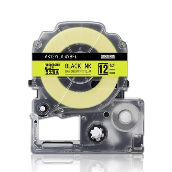 ★高品質なのに低価格！★裏紙の中央にスリット（切込み）が入っているのではがしやすい！KING JIM TEPRA PRO用 蛍光ラベル互換テープカセットテープ色：蛍光イエロー文 字 色：黒テープ幅　：12ｍｍテープ長さ：5ｍ※ハーフカット機...