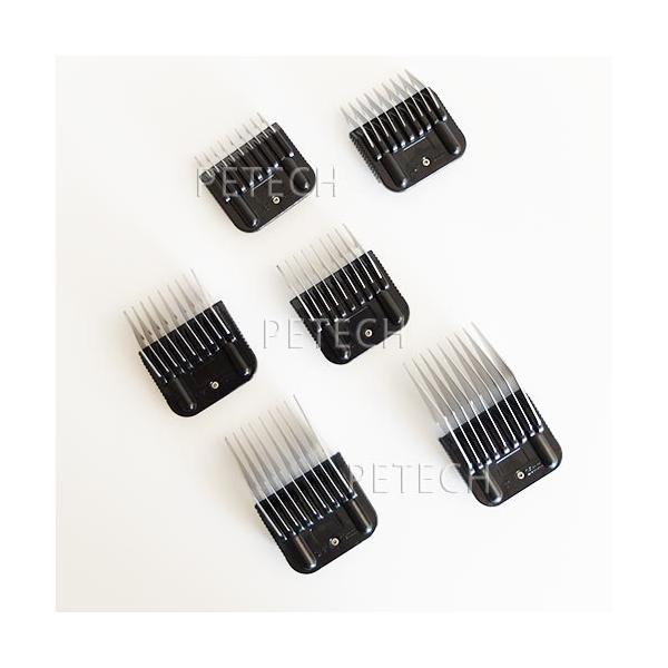 【スピード用セラミック替刃（1〜3ｍｍ）のみ取付可能】スピード・スピード2用、スピード3、スピードL1、スピードライト用　ステンレスコームセットです。ステンレス製なので毛をすくい易く、さびにくくなっています。＜セット内容＞スピード用アタッチ...