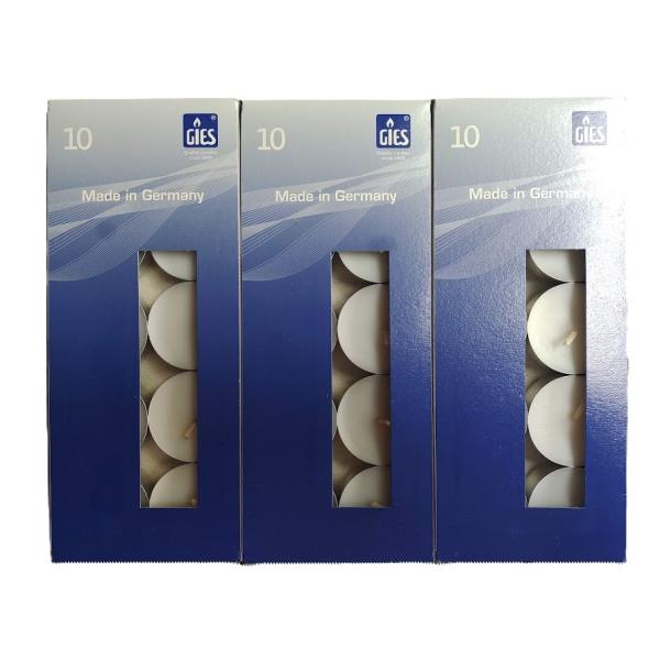 クリックポスト発送で送料無料色：乳白色燃焼時間：約4時間直径：3.5cm高さ：1.5cm重さ：1個あたり10gドイツ製使用上の注意◆燃えているキャンドルから目を離さないでください。◆キャンドルの火は子供やペットの手の届かないところに保管して...