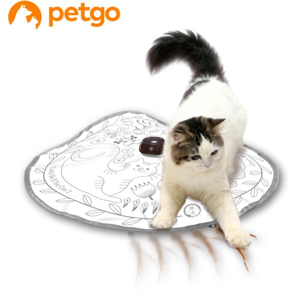 カバーシートの下をくるくると回る猫じゃらしに、猫が夢中になること間違いなし！「1度使うと猫がびっくりするくらいに夢中になって遊ぶ！」「1度使うともう手放せない！」猫壱の電動おもちゃです。■シンプル＆ナチュラルインテリアになじむ、シックなデザ...