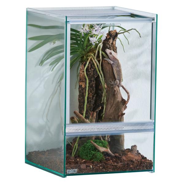 生き物との暮らしをクリアに楽しむ、小型樹上棲生体にぴったりの幅25cmハイタイプの爬虫類用ガラスケージ。小型樹上棲生体にぴったりのハイタイプ。安心の通気性。●天面フタは前後スライド、正面扉は上下スライド式で、少しだけ開けることが可能。日々の...
