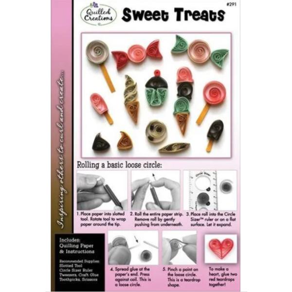 【Quilled Creations】Sweet Treats Quilling Kitこのクイリングキットには、シンプルで美味しそうなお菓子が入っています。アイスクリームコーンや棒付きキャンディ、クッキーなどをクイリングで作ってみませんか...