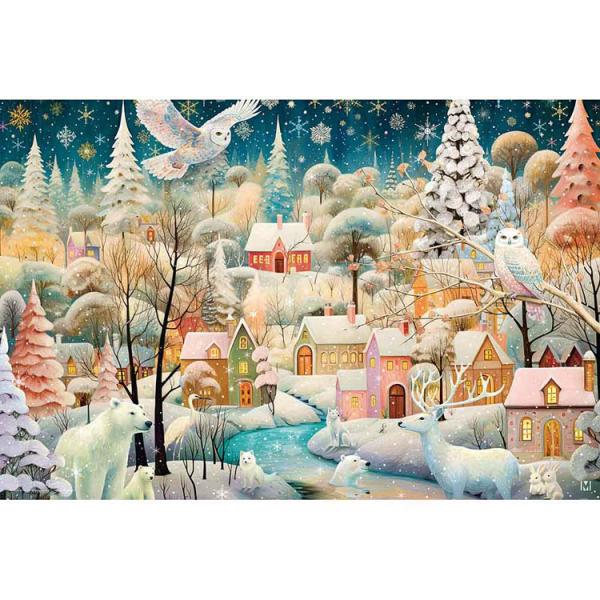 （検索用：ジグソーパズル 1000ピース 50×75cm イラスト クリスマス 雪 冬 動物 ふくろう トナカイ Yanoman 4979817134979）●翌日優良配送対象商品につきまして●下記の場合は対象外となります。・13時以降(休...
