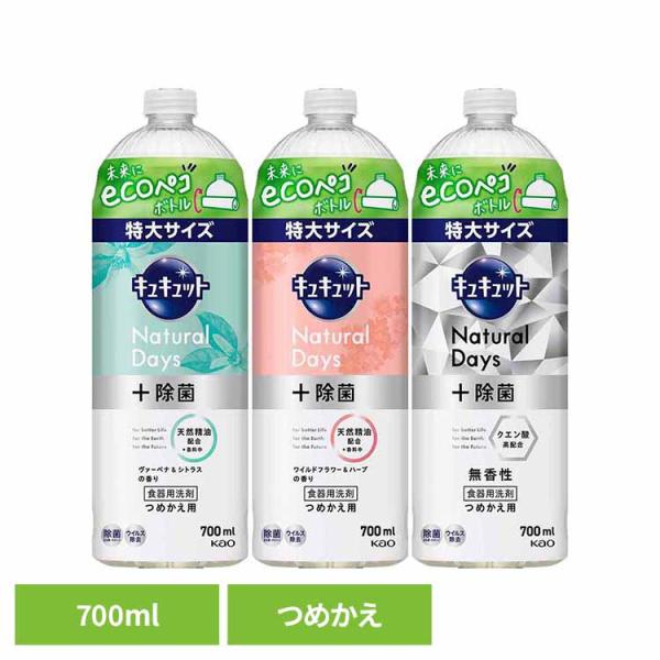 （検索用：花王 キュキュット 食器用洗剤 食器洗剤 詰め替え ecoペコボトル 洗剤 食器 食器用洗剤 補修 ナチュラルデイズ キッチン洗剤 プラス除菌 特大サイズ 4901301418692 4901301418685 490130141...