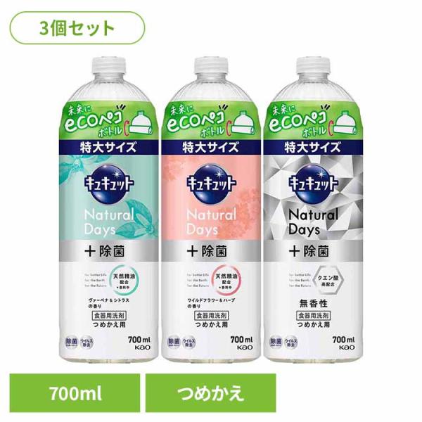 （検索用：花王 キュキュット 食器用洗剤 食器洗剤 詰め替え まとめ買い 洗剤 食器 食器用洗剤 補修 ナチュラルデイズ キッチン洗剤 プラス除菌 特大サイズ 4901301418692 4901301418685 490130141867...