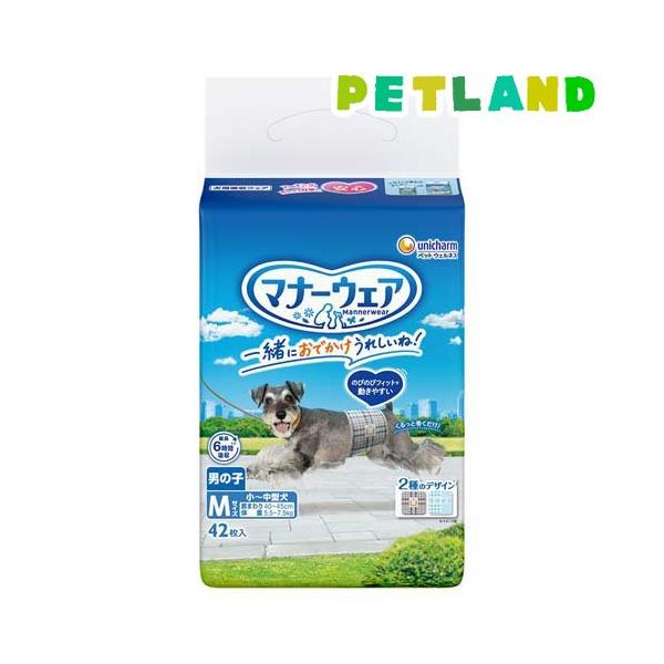 マナーウェア 男の子用 M トラッドテイスト 犬用 おむつ ユニチャーム(マナーウェア 犬用 おむつ 男の子用 Mサイズ 小型犬用 中型犬用 42枚 おしっこ 生理 介護用 ペット用品 ユニ・チャームペット)/犬用品/ブランド：マナーウエア...