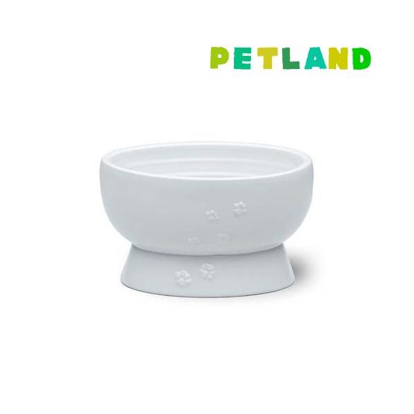 猫壱 ハッピーダイニング 猫用 脚付ウォーターボウル 日本製 ホワイト(猫 ネコ ねこ 猫用品 ねこいち 食器 えさいれ 餌入れ ごはんさら ご飯皿 食べやすいさら 陶器 レンジ 国産 日本製)/ペットのサークル・雑貨など/ブランド：猫壱/...