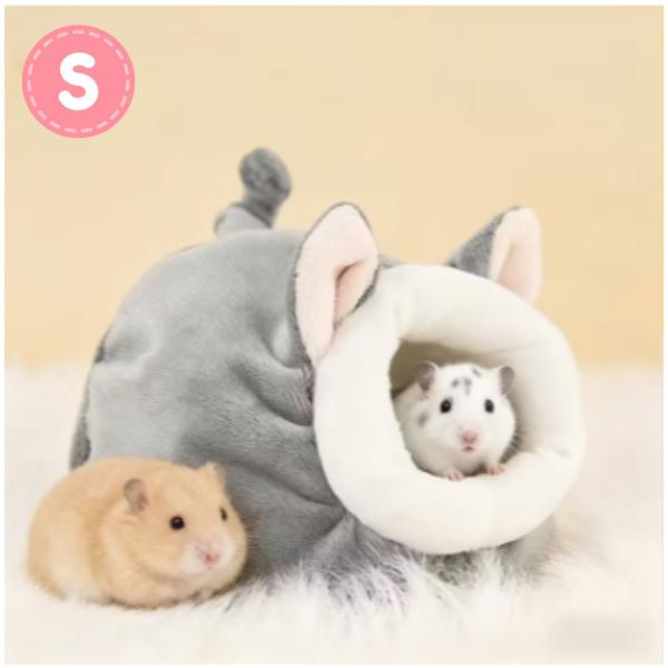 ●商品：小動物ハウス（グレー）●サイズ：　S…長さ12cm　幅10cm　高さ10cm●素材：ポリエステル※光の加減により、写真のイメージと現物が多少異なる場合がございます。※海外生産の為、多少の型崩れや、糸くずがある場合がございますが、ご了...