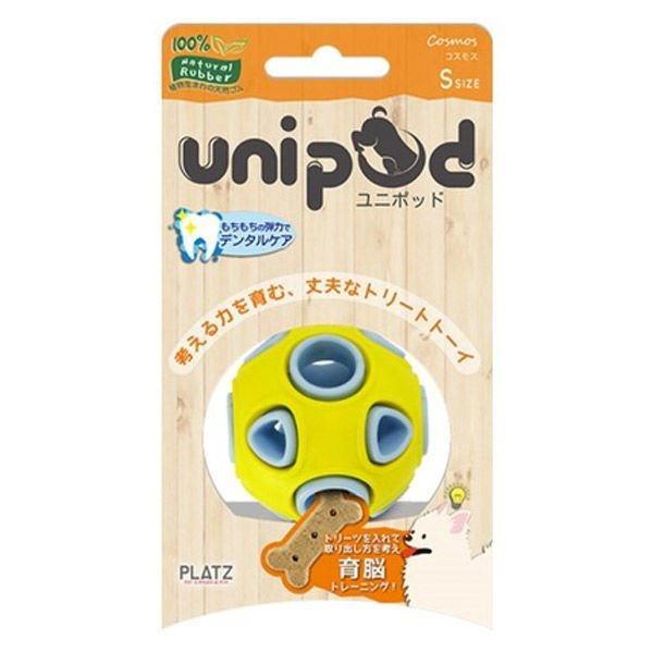 unipod(ユニポッド) はナチュラルラバーの特性を生かしたトリーツトーイ。丈夫で愛犬が大好きな噛み心地なだけでなく、遊びながらデンタルケアを行えます。接着剤を使わずに見た目も楽しめるカラフルな組み合わせを実現しました。中にフードやおやつ...