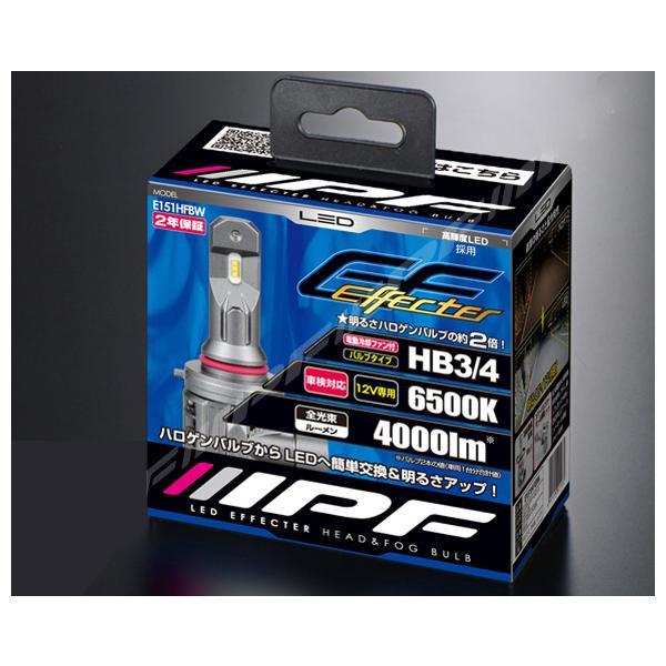 LED エフェクター ヘッド＆フォグ バルブE151HFBWBULB TYPE: HB3/HB4消費電力 : 12v 25w色温度 : 6500k明るさ：4000Lm バルブ2本分入り数: 2本純正ハロゲンをグレードアップ！取り付け簡単 ＆...
