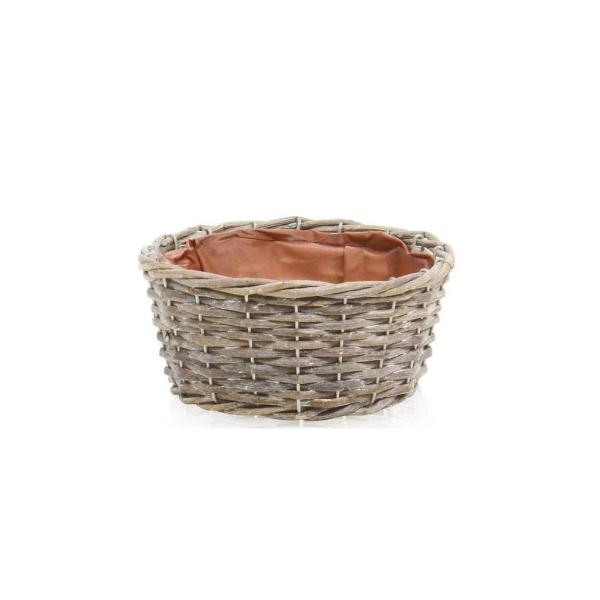 ワイヤー芯を使用したひげづるを使ったバスケットです。ライナー付きで鉢カバーやアレンジに使用できます。