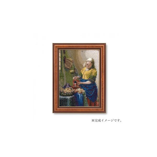 絵画の色調に合わせて多彩な刺しゅう糸で表現したクロスステッチキットです。完成したら専用のミニフレームに入れて、ご自宅を小さな美術館のように飾ってみてはいかがでしょうか。壁掛け・スタンド兼用できる専用フレーム付です。