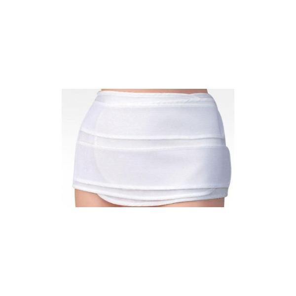 左右の補助ベルトで、きめ細かい圧迫固定が可能です。2本の上下の補助ベルトにより、腹部の上下の圧力を目的に応じて調整することができます。通気性に優れた肌触りの良い素材を使用しています。