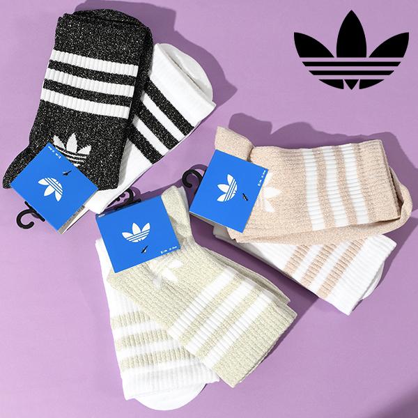 adidas ORIGINALS（アディダス オリジナルス）3S GLITTER CR 2 になります。メンズ・レディース・男性・女性・男女兼用・ユニセックス足元に輝きをプラスするadidasクルーソックス。カジュアルに決めたい日も友達と出...